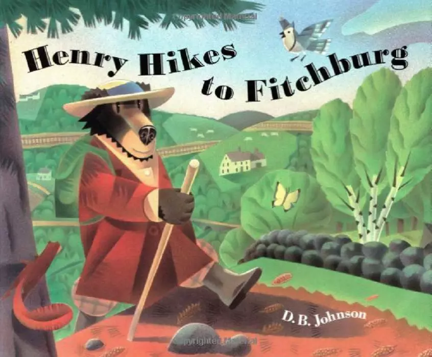 Henry Hikes to Fitchburg troch D.B. Johnson boekomslach