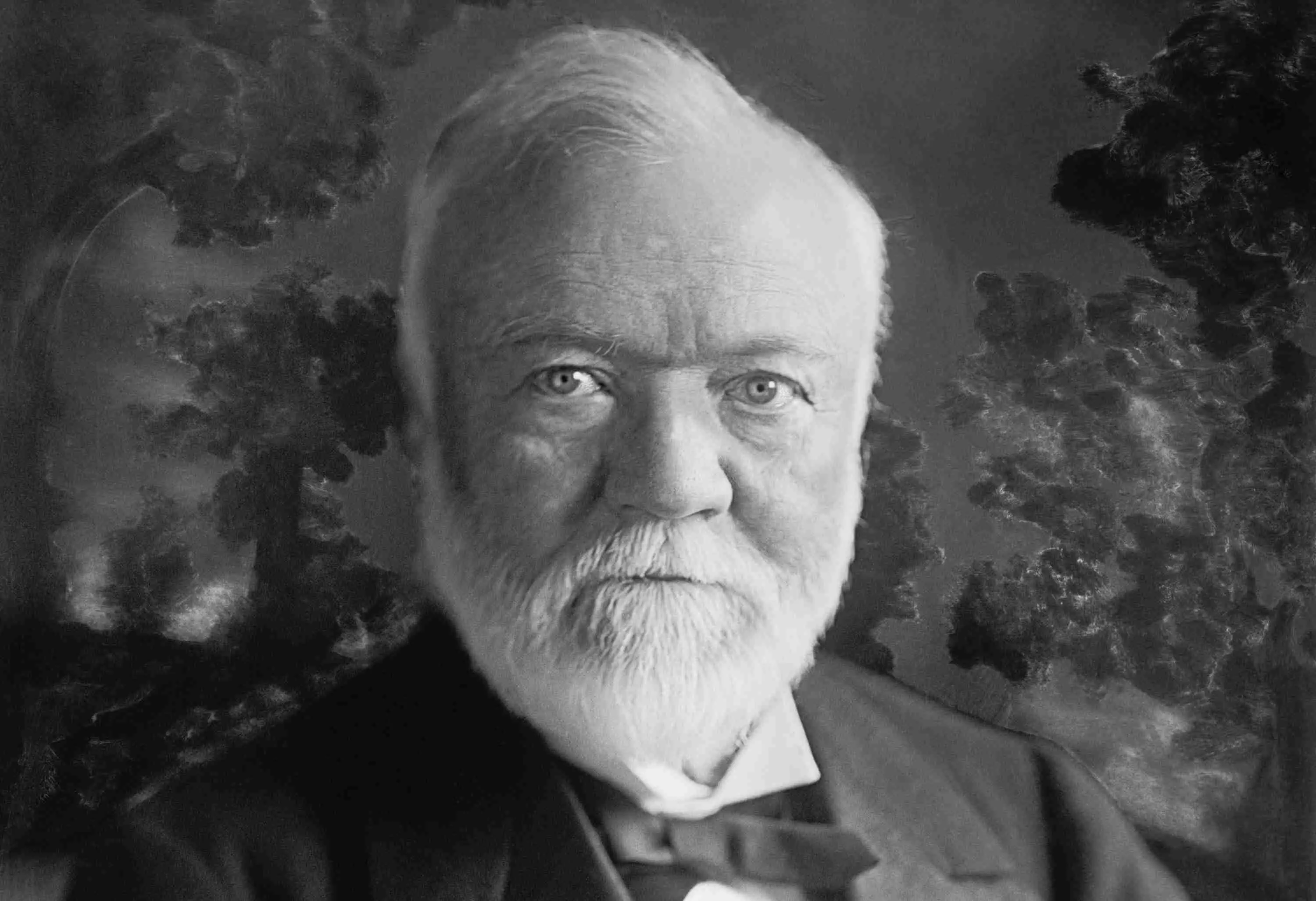 Fotografysk portret fan stielmagnaat Andrew Carnegie