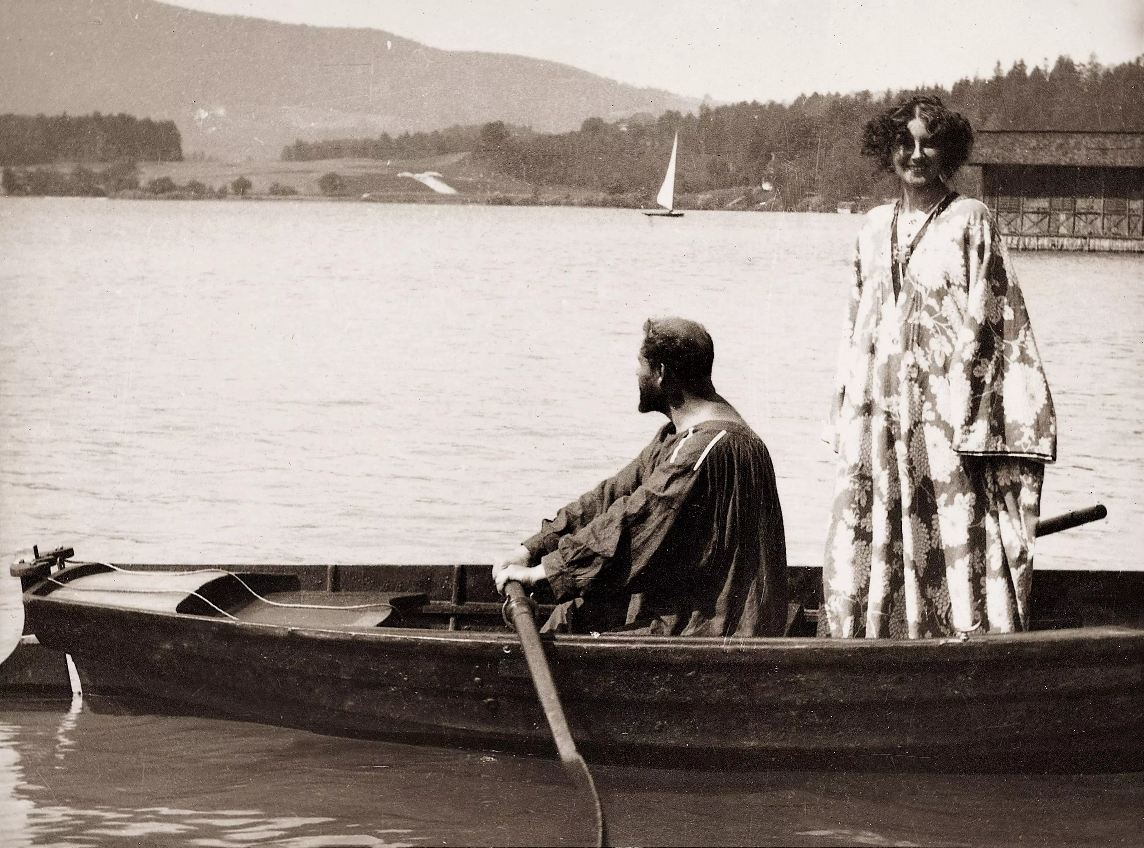 Gustav Klimt bersama Emilie Floege