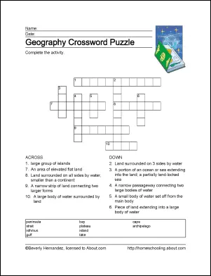 Geography Wordsearch, Vocabulary, Crossword, ma isi 31549_3