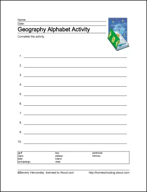 Geography Wordsearch, Vocabulary, Crossword, ma isi 31549_4