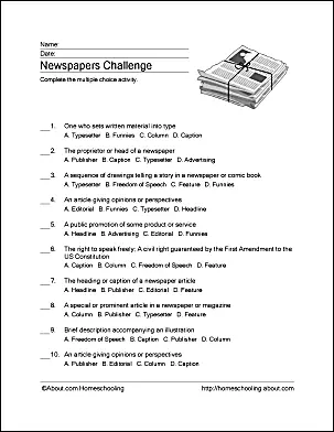 Ntawv xov xwm Worksheet