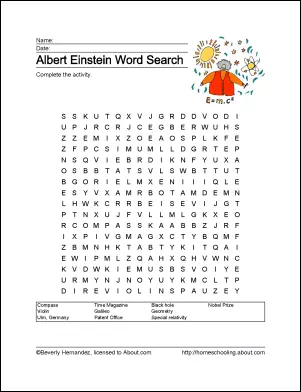 Albert Einstein Wortsuche, Kreuzworträtsel und mehr 32250_2