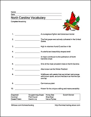 North Carolina Wordsearch, Crossword Puzzle និងច្រើនទៀត 32301_1