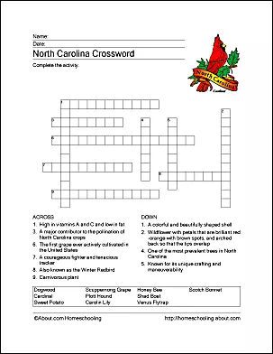 North Carolina Wordsearch, Crossword Puzzle, uye Zvimwe 32301_3