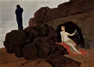 Odysseus und Kalypso, autorstwa Arnolda Böcklina. 1883.