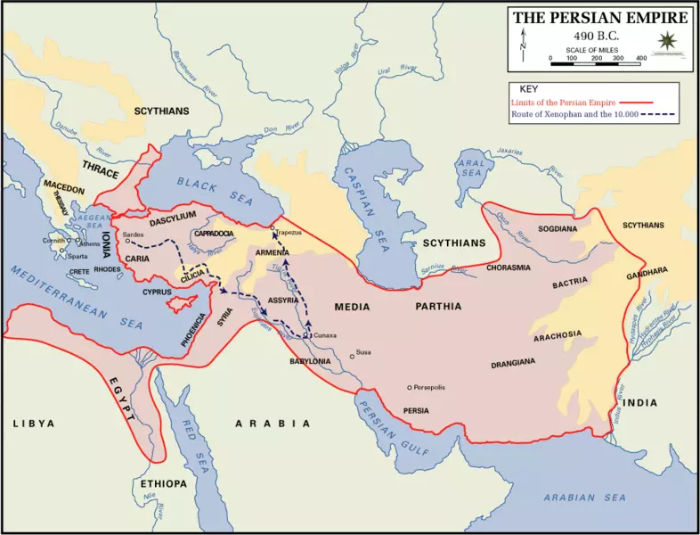 Det persiske imperium, 490 f.Kr.