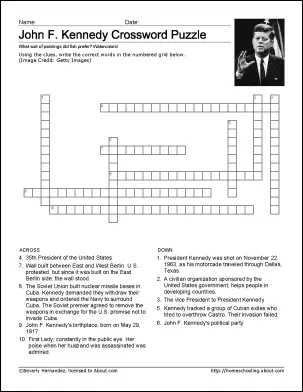 John F. Kennedy Crossword Puzzle