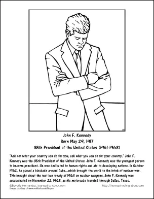 John F. Kennedy Coloring Page