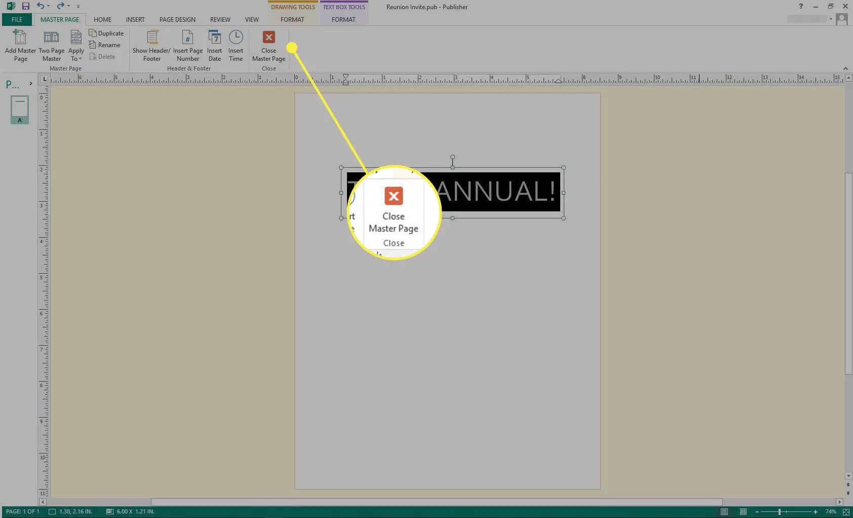 E Screenshot vu Microsoft Publisher mat der