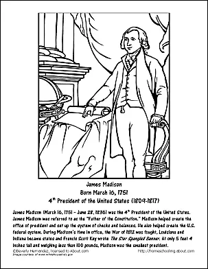 James Madison Coloring Page