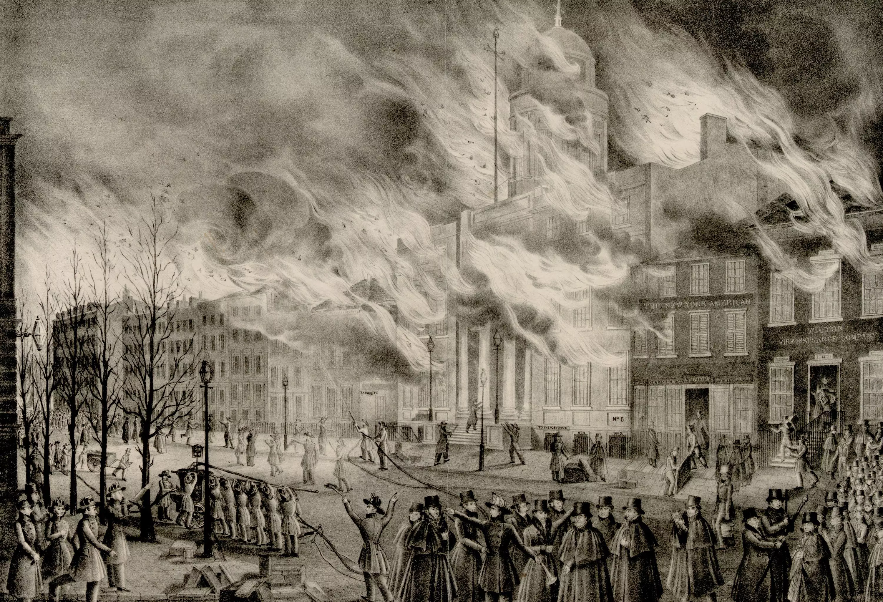 Representació del gran incendi de Nova York de 1836