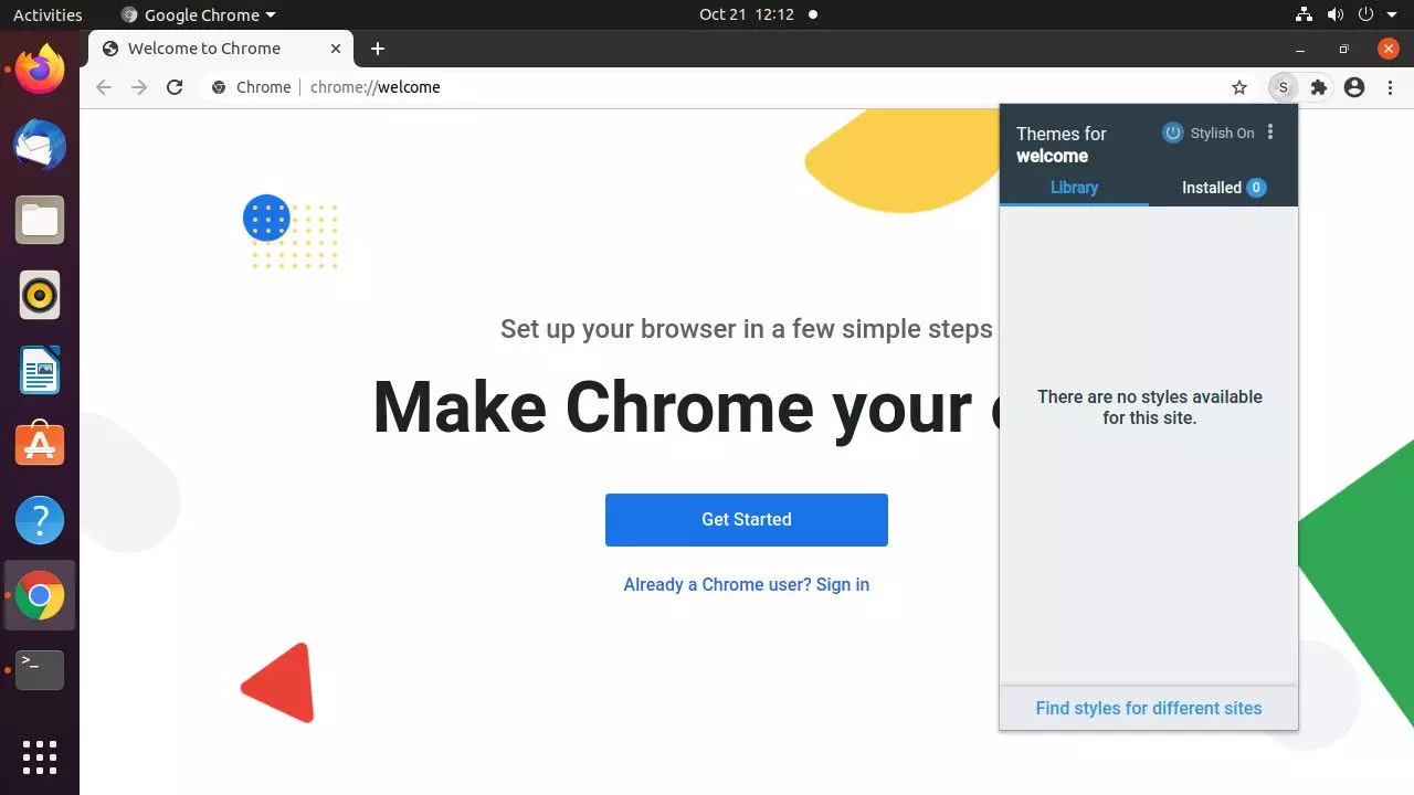 Google Chrome Stylish menu