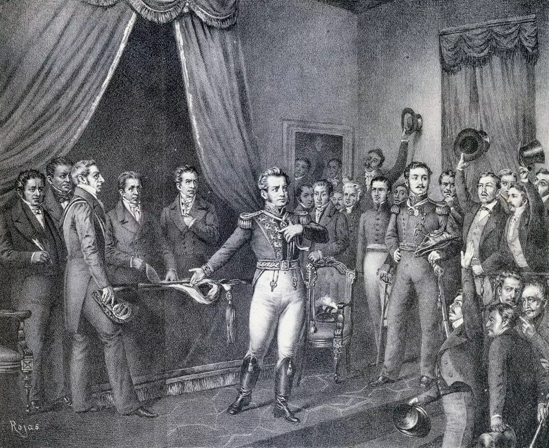 Абдикација, Бернардо О'Хигинс, 28. јануар 1823. Чиле, 19. век.
