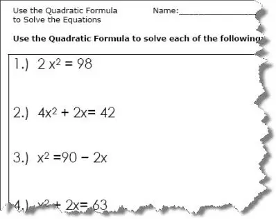 Formula pătratică