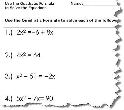 Formula pătratică