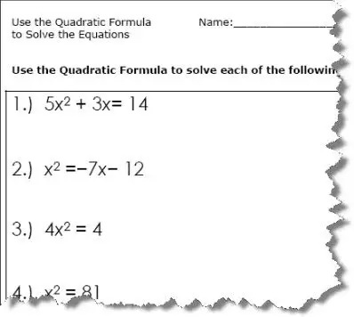 Kwadratiese Formule