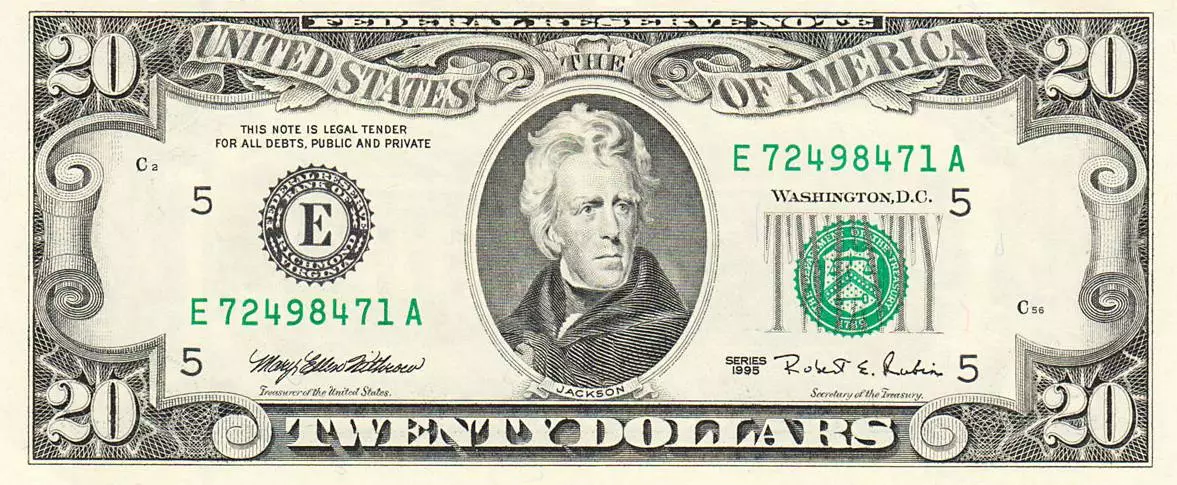 $ 20 bill