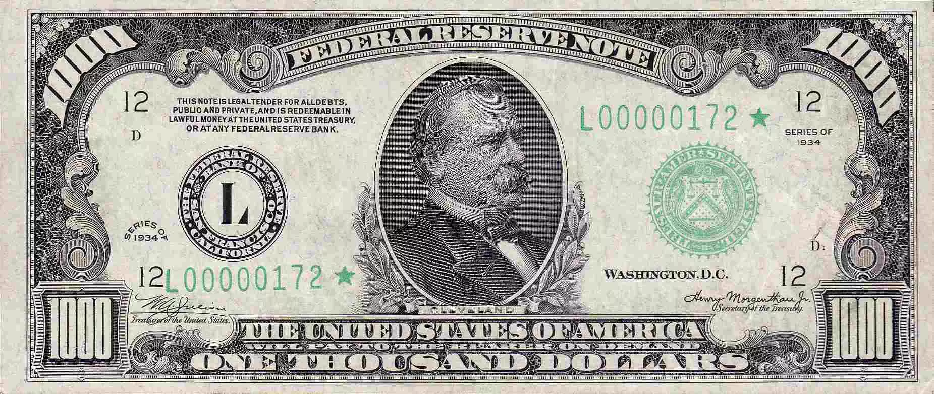 $1.000 Bill