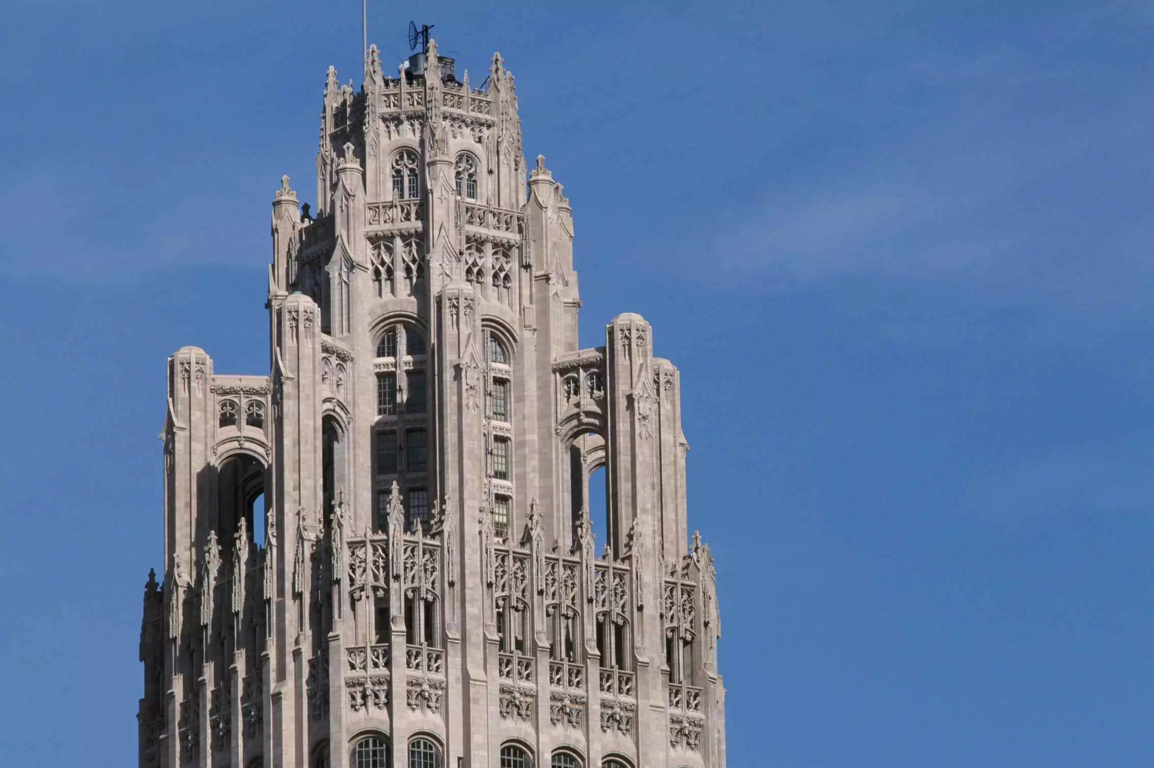 Gothic Revival style Top of the Tribune Tower