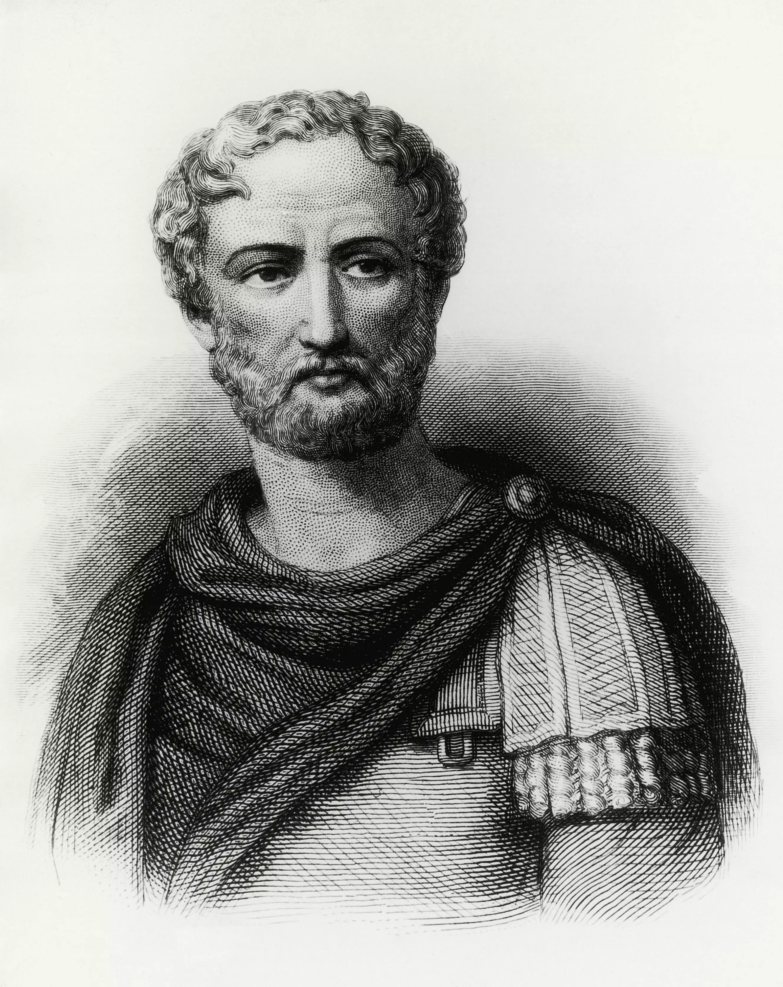 Pliny the Younger, Gaius Plinius Caecilius Secundus (Como, 61-62 AD-112-113 AD), penulis Romawi, ukiran, Italia, abad 1-2 Masehi