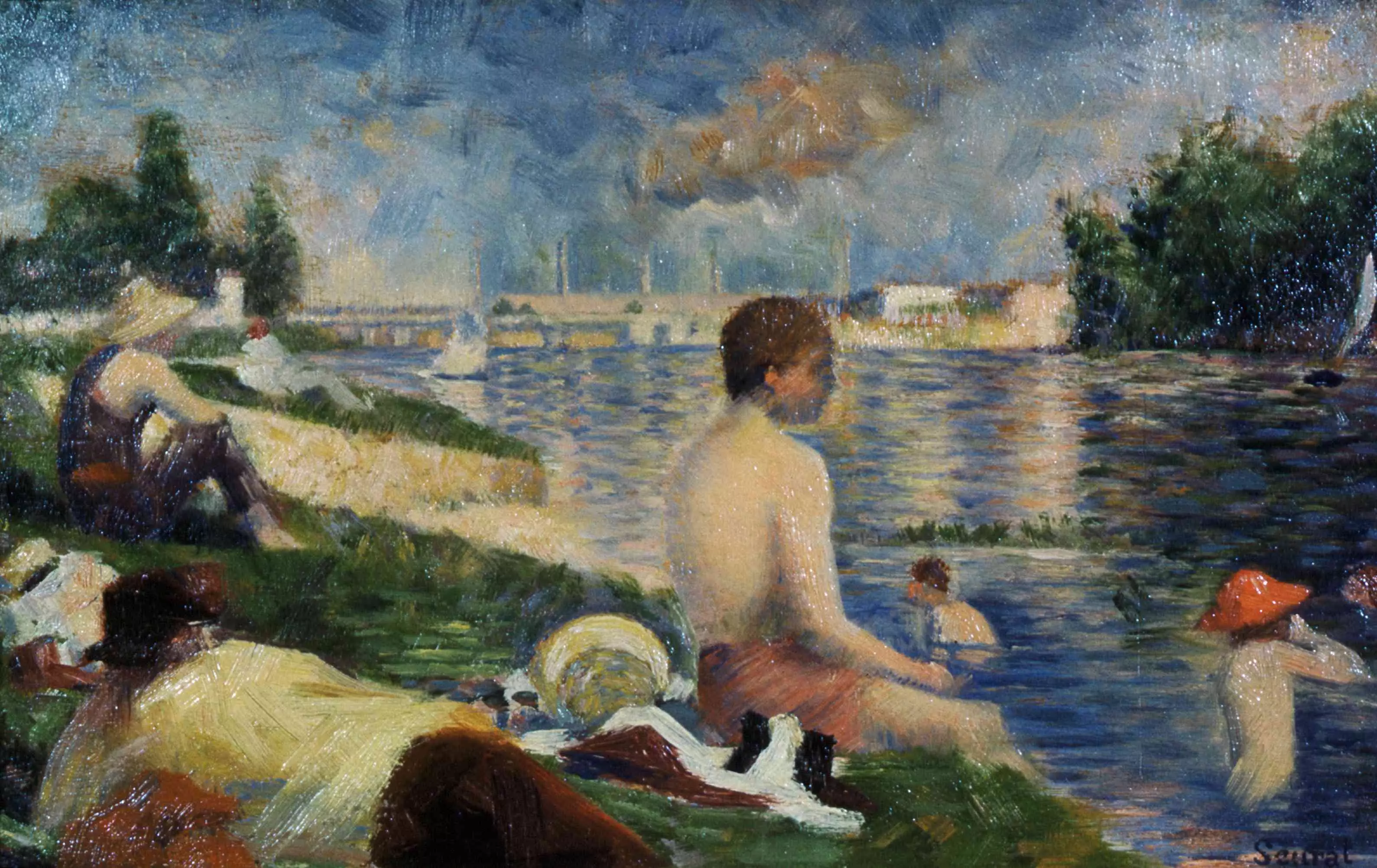 Ọmụmụ ikpeazụ maka ndị na-asa ahụ na Asnieres site n'aka Georges Seurat