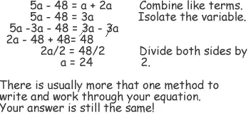 Alternativ Method fir en Algebra Alter Wuert Problem