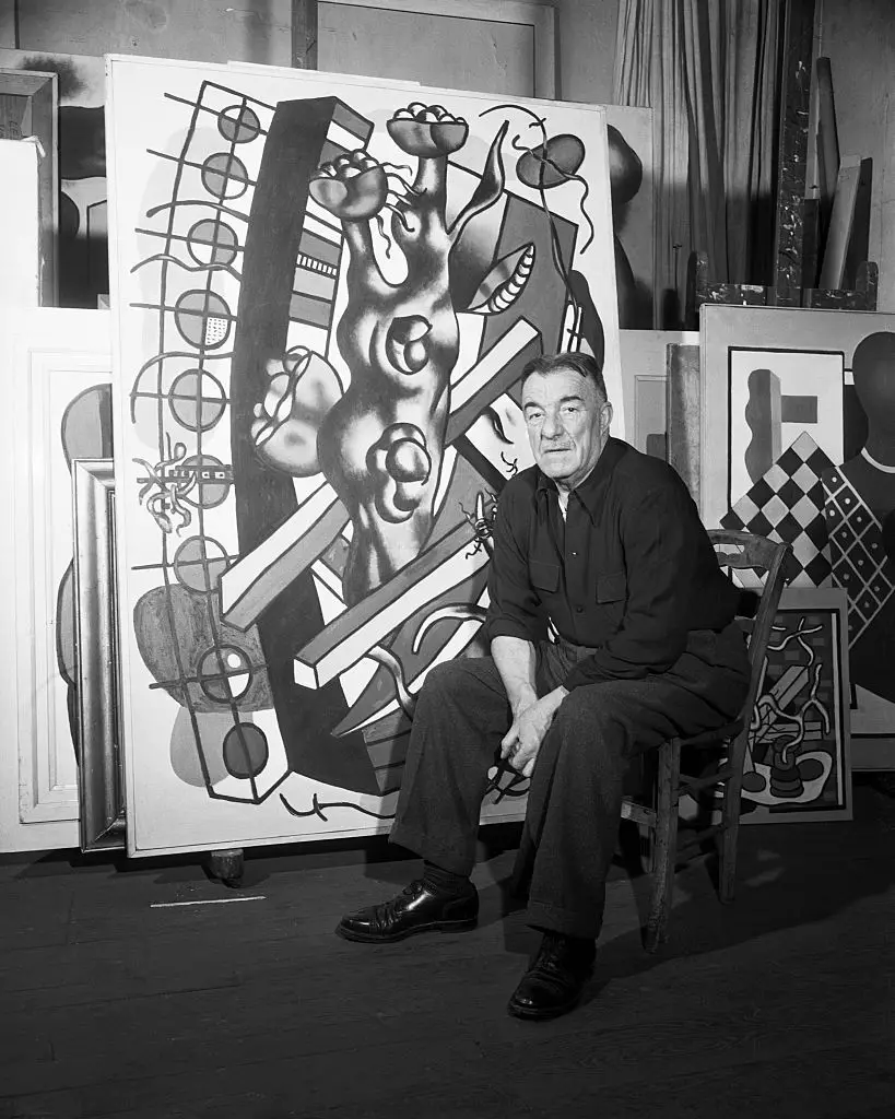 Ο Fernand Leger με έναν από τους πίνακές του