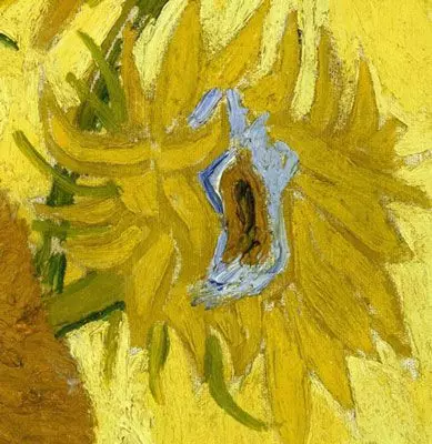 Detail z malby slunečnice Van Gogha