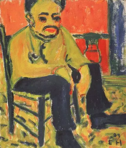 Erich Heckel, Sitzender Mann, 1909