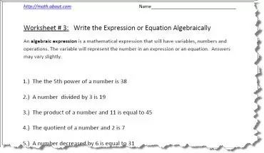 I-Algebraic Expression Ishidi Lokusebenzela # 3