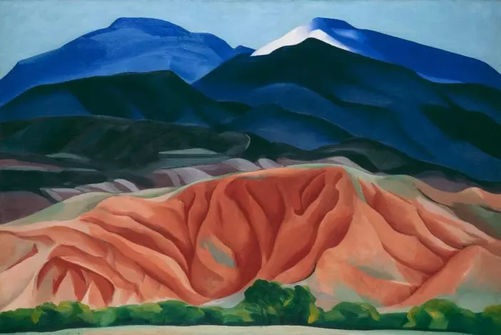 Obra 'Black Mesa Landscape, New Mexico / Out Back of Marie's II' realiserad av Georgia O'Keeffe en 1930