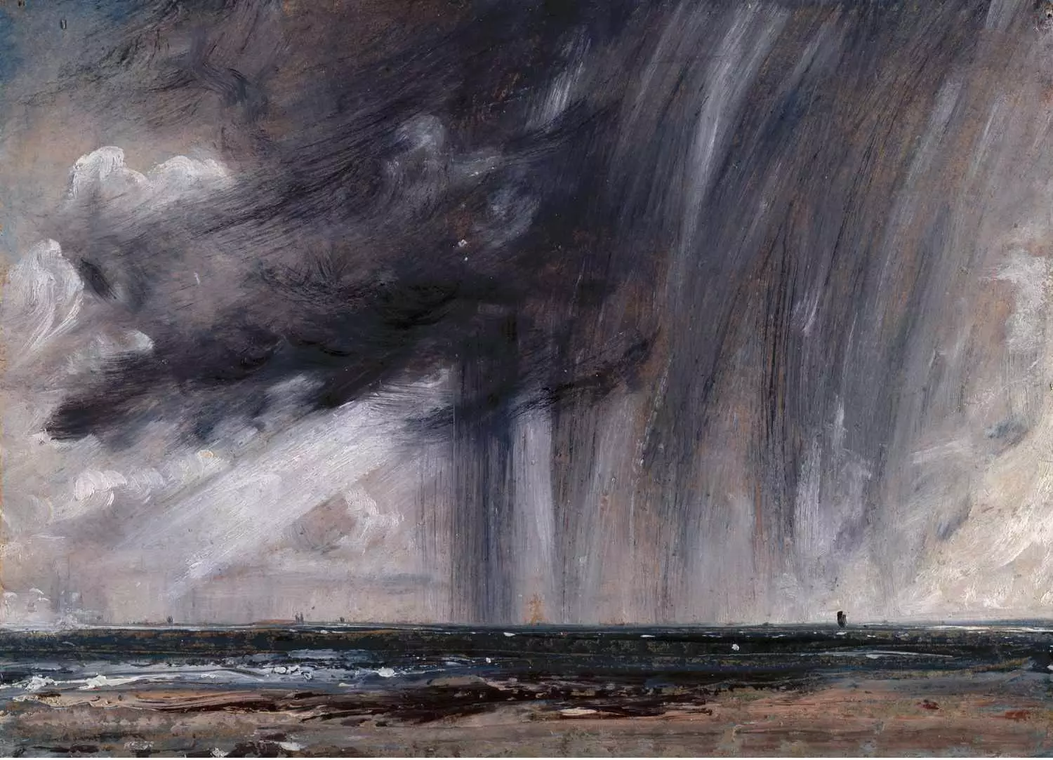 John Constable tormenta de lluvia sobre el mar