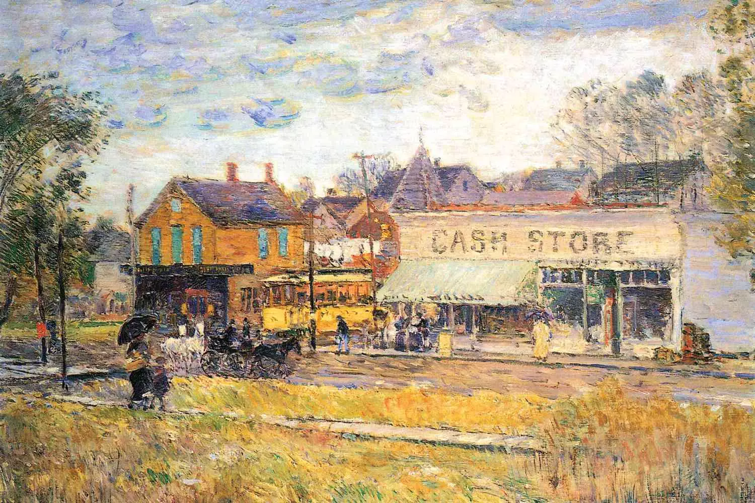 Childe Hassam enden av vognlinjen eikepark illinois