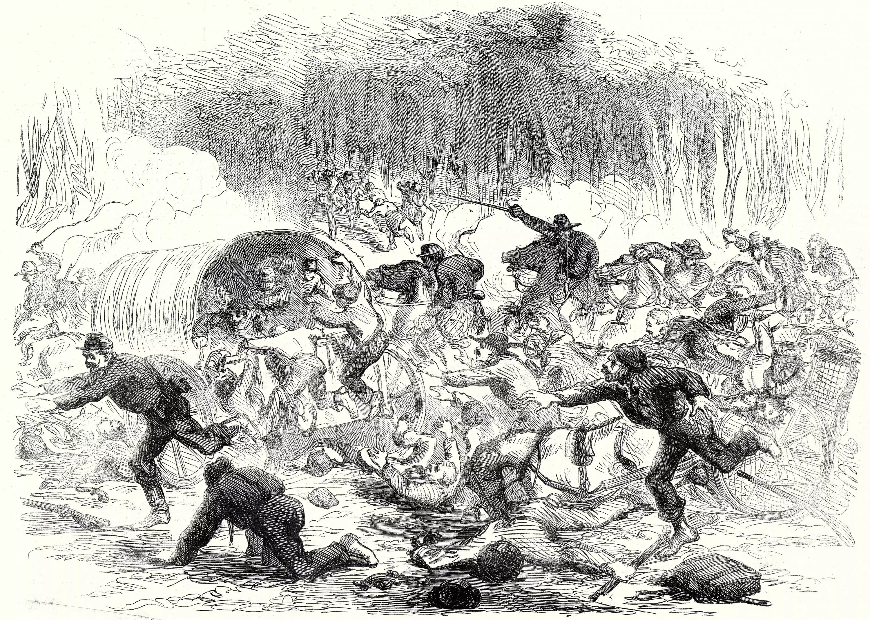 Hình minh họa về cuộc rút lui tại Bull Run năm 1861