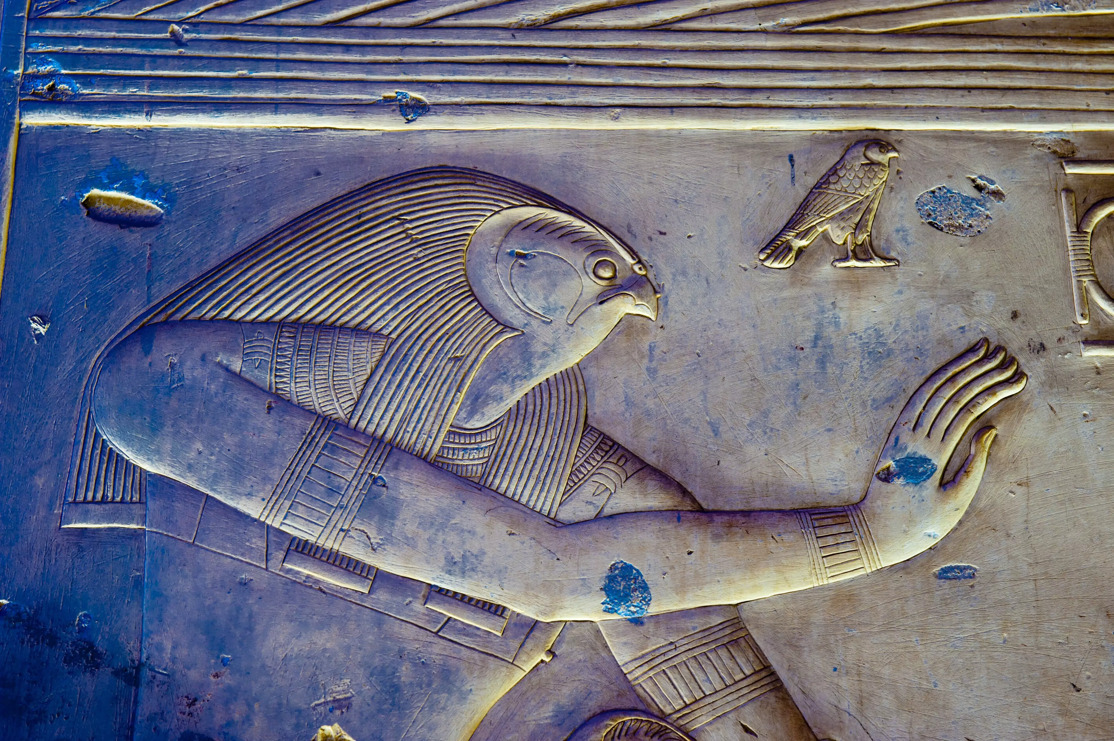 Hieroglyphics ໃນວັດ Seti I.