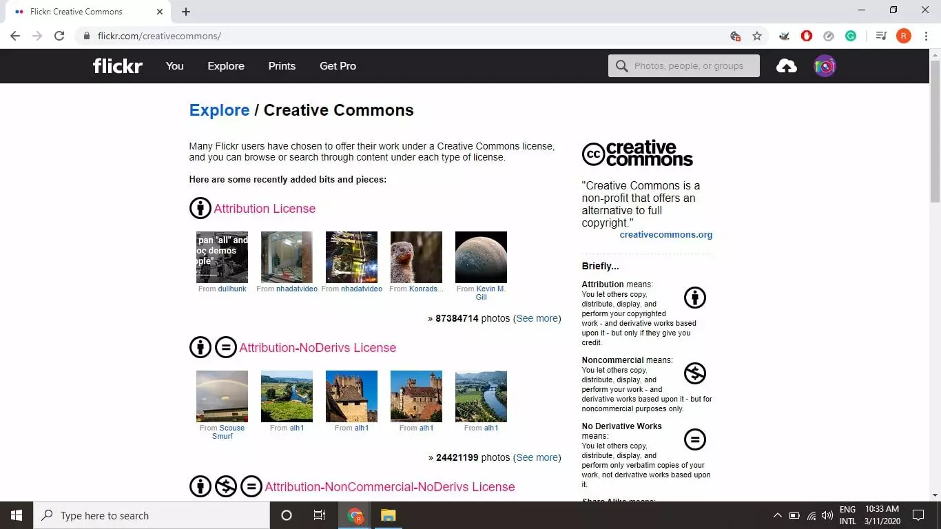 Flickr Creative Commons bezplatné fotografie pro osobní a komerční použití