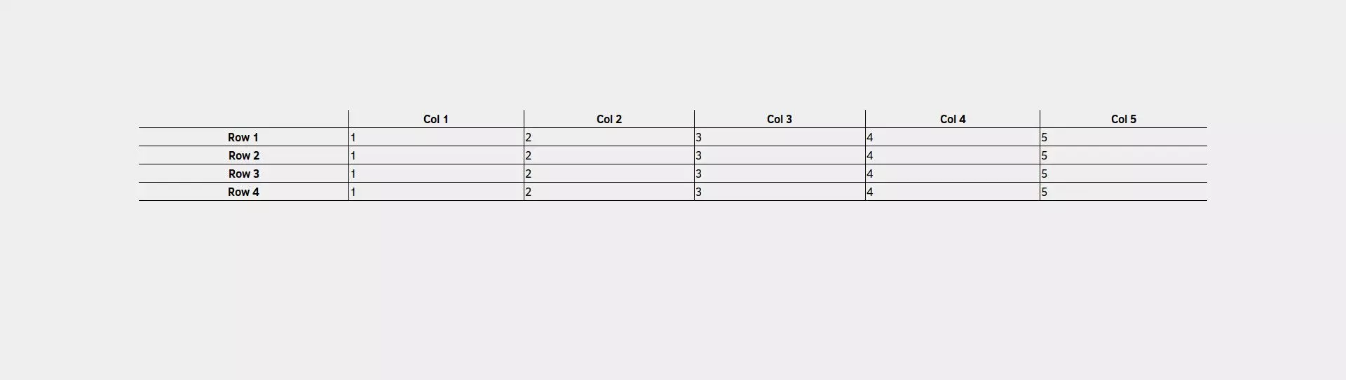 جدول CSS با حاشیه های زیر ردیف ها