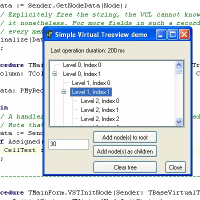 Virtual TreeView - Hello World მაგალითი